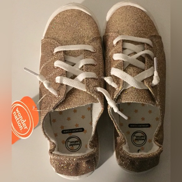 wonder nation | Shoes | Wonder Nation Glittery Gold Kids Sneakers ...